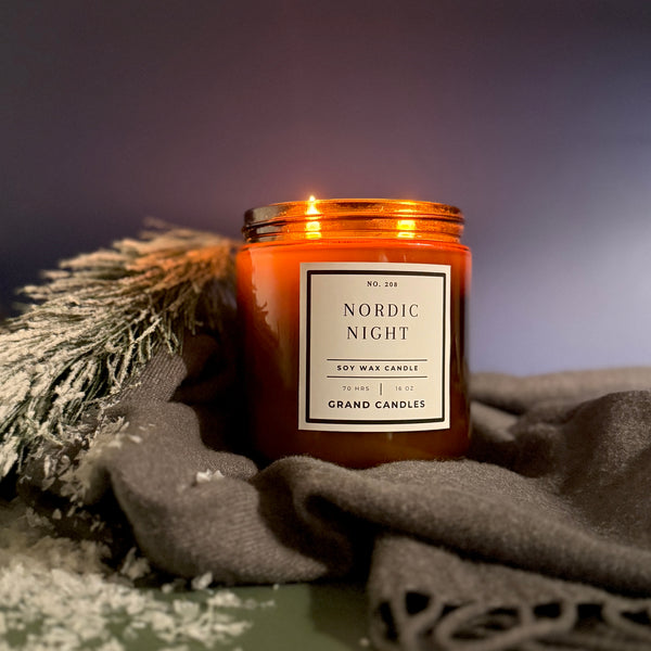Nordic Night Soy Candle – Fresh Woods & Herbal Scent - Grand Candles